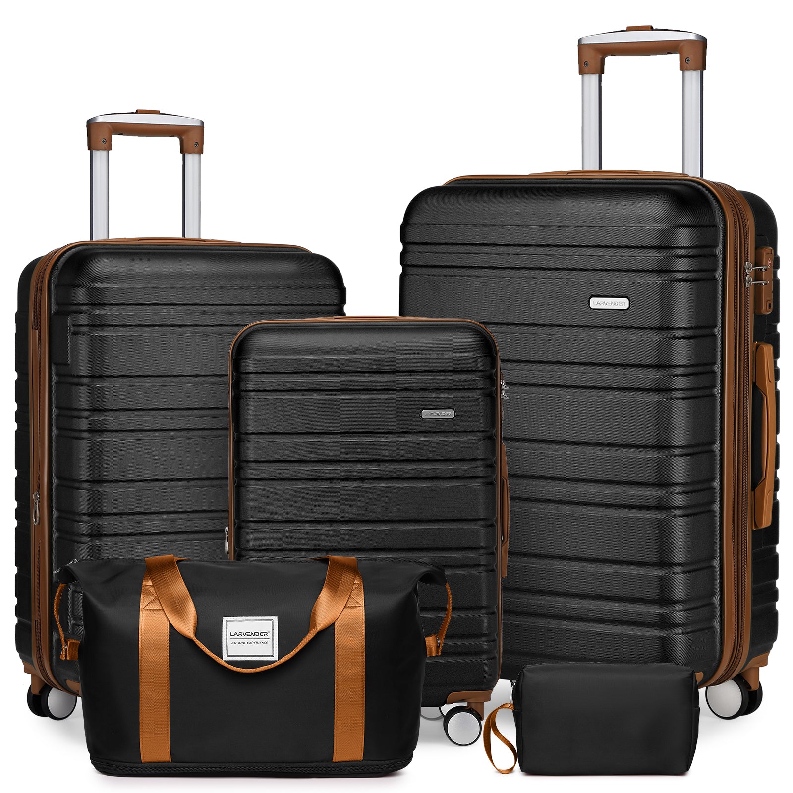 Luggage Sets 5 Piece with Duffel Bags, Hardside Expandable Suitcases w